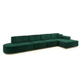 ECKSOFA Ottomane Rechts IREA-L3-v2 - 412x165x80 cm Gr&uuml;n