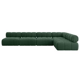 ECKSOFA modulares Sofa Samaro-L3 - 380x190x70 cm Gr&uuml;n Cord