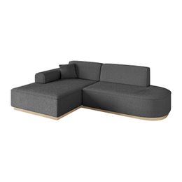 ECKSOFA Ottomane Links IREA-L1 - 232x165x80 cm Grau