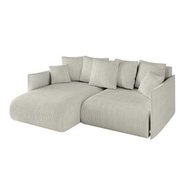 ECKSOFA Ottomane links ONESK-L 216x177x72 Creme Cord
