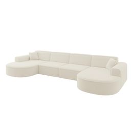 WOHNLANDSCHAFT MARI-U2 - 388x171x79 cm Beige Boucl&eacute;