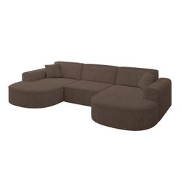 WOHNLANDSCHAFT MARI-U1 - 303x171x79 cm Braun Velours