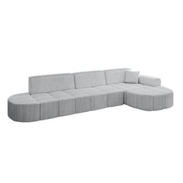 ECKSOFA Ottomane Rechts LIVO-L2 - 337x173x79,5 cm Grau
