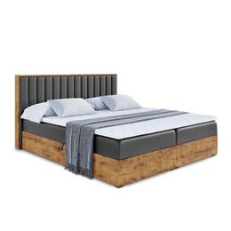 BOXBETT mit Matratze H4 und Lattenrost - LOLLI4 - 140x200 - Schwarz Hochglanz