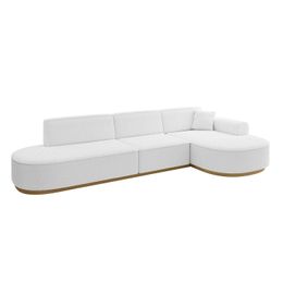 ECKSOFA Ottomane Rechts MARI-L2-v2 - 328x171x83 cm Wei&szlig; Boucl&eacute;