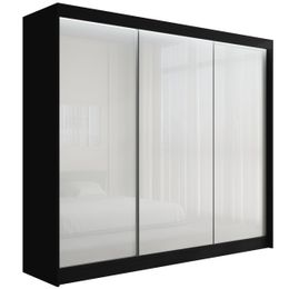 KLEIDERSCHRANK PEKA mit LED - 250 cm - Schwarz|Wei&szlig;