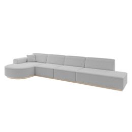 ECKSOFA Ottomane Links ARRIO-L3 - 413x171x83 cm Hellgrau