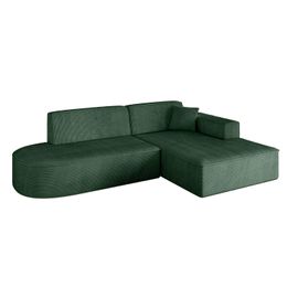 ECKSOFA Ottomane Rechts IREA-L1-v4 - 232x165x77 cm Gr&uuml;n
