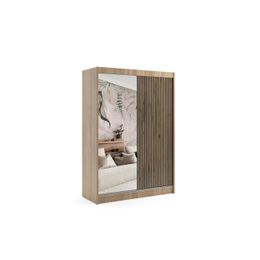 KLEIDERSCHRANK VILAN mit Spiegel - 150 cm - Sonoma Eiche|Eiche Wotan