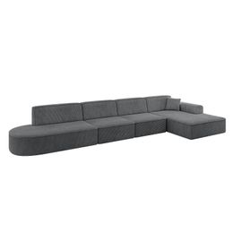 ECKSOFA Ottomane Rechts IREA-L3-v3 - 412x165x77 cm Duneklgrau
