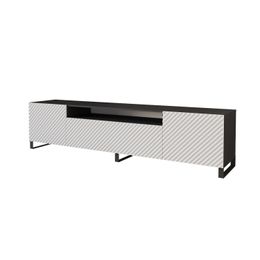 LOWBOARD ZENO-S 200x53x41 cm - Schwarz / Wei&szlig;