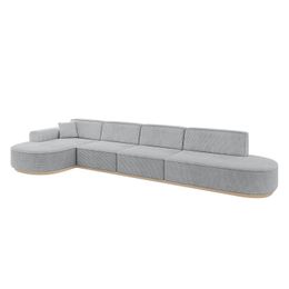 ECKSOFA Ottomane Links MARI-L3-v1 - 413x171x83 cm Grau Cord