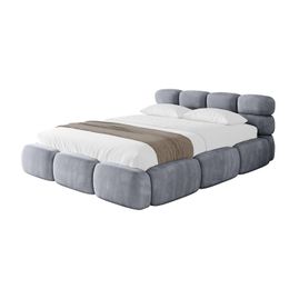 POLSTERBETT mit Bettkasten und Lattenrost, Boxbett ohne Matratze - NOMA 120x200 Grau