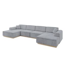 WOHNLANDSCHAFT IREA-U2 - 386x165x80 cm Grau