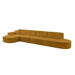ECKSOFA Ottomane Links MARI-L3 - 413x171x79 cm Senfgelb Cord
