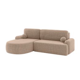 ECKSOFA mit Schlaffunktion und Bettkasten LIRA-L - 264x172x89 Dunkelbeige