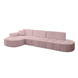 ECKSOFA Ottomane Links LIVO-L2 - 337x173x79,5 cm Rosa