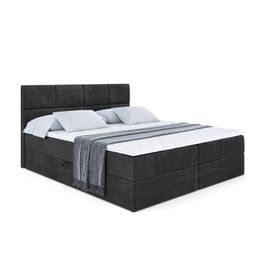 BOXBETT mit Matratze H4 und Lattenrost - ARDENI - 140x200 cm - H4 - Schwarz
