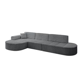 ECKSOFA Ottomane Links TARO-L2 - 328x171x79,5 cm Dunkelgrau