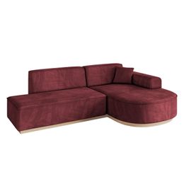 ECKSOFA Ottomane Rechts ARRIO-L1 - 243x171x83 cm Bordeauxrot