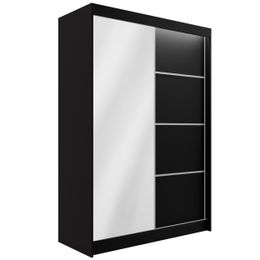 KLEIDERSCHRANK PAOKI mit LED - 120 cm - Schwarz