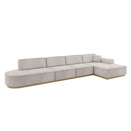 ECKSOFA Ottomane Rechts IREA-L3-v2 - 413x171x83 cm Hellbraun