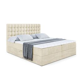 BOXBETT mit H4-Matratze und Lattenrost - VIONE - 140x200 Beige