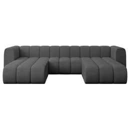 WOHNLANDSCHAFT modulares Sofa Joren-U1 - 319x177x70 cm Grau