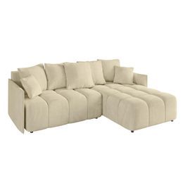 ECKSOFA Ottomane rechts LONLI-L 251x189x68 Taupe Velours
