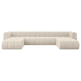 WOHNLANDSCHAFT modulares Sofa Joren-U2 - 410x177x70 cm Beige