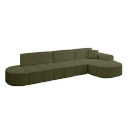 ECKSOFA Ottomane Rechts LIVO-L2 - 337x173x79,5 cm Gr&uuml;n