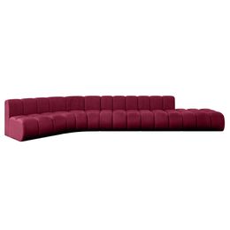 ECKSOFA modulares Sofa Brilo-L2 - 471x174x70 cm Bordeauxrot