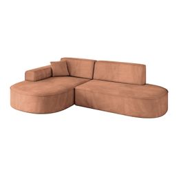 ECKSOFA Ottomane Links MARI-L1 - 243x171x79 cm Orange Velours