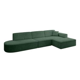 ECKSOFA Ottomane Rechts IREA-L2-v4 - 327x165x77 cm Gr&uuml;n