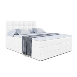 BOXSPRINGBETT BRUGO KING - 140 x 200 - H3/H4 - Wei&szlig; Hochglanz