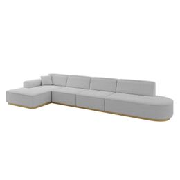 ECKSOFA Ottomane Links IREA-L3-v2 - 412x165x80 cm Hellgrau