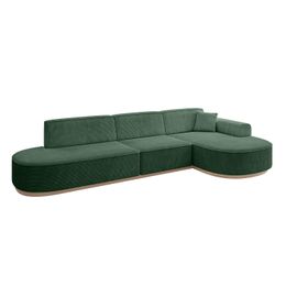 ECKSOFA Ottomane Rechts MARI-L2-v1 - 328x171x83 cm Gr&uuml;n Cord