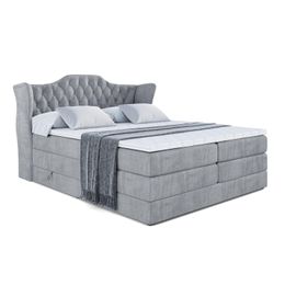 BOXSPRINGBETT VILA KING - 160x200 - H3/H4 - Grau
