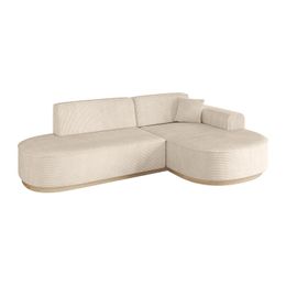 ECKSOFA Ottomane Rechts MARI-L1-v1 - 243x171x83 cm Beige Cord