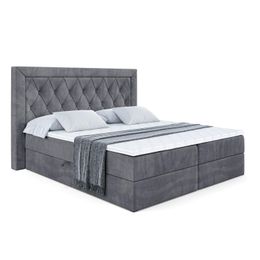 BOXBETT mit H4-Matratze und Lattenrost - NOEL - 140x200 Dunkelgrau
