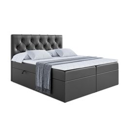 BOXBETT mit Matratze H4 und Lattenrost - MIRAGE - 180x200 - H4 - Wei&szlig; Hochglanz