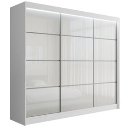 KLEIDERSCHRANK PEKA III mit LED - 250 cm - Wei&szlig;