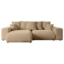 ECKSOFA Ottomane links ESKAR-L 266x176x72 Beige Velours