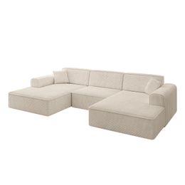 WOHNLANDSCHAFT IREA-U1-v3 - 301x165x77 cm Beige