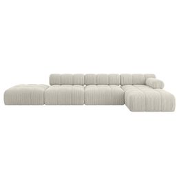 ECKSOFA modulares Sofa Lizur-L2 - 380x160x70 cm Creme Cord