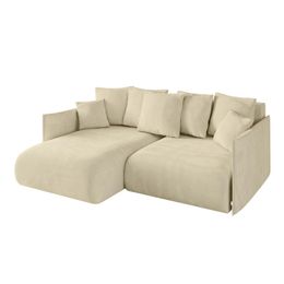 ECKSOFA Ottomane links ONESK-L 216x177x72 Beige Velours