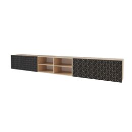LOWBOARD VIRA-W 3x100x40x40 cm - Artisan / Schwarz