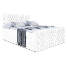 BOXSPRINGBETT SERENE-Z KING - 160 x 200 - H3/H4 - Wei&szlig; Hochglanz