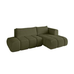 ECKSOFA Ottomane Rechts CLOUD-L 280x185x90 Gr&uuml;n Boucl&eacute;