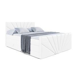 BOXSPRINGBETT MILTIO-Z KING - 160x200 - H3/H4 - Wei&szlig; Hochglanz